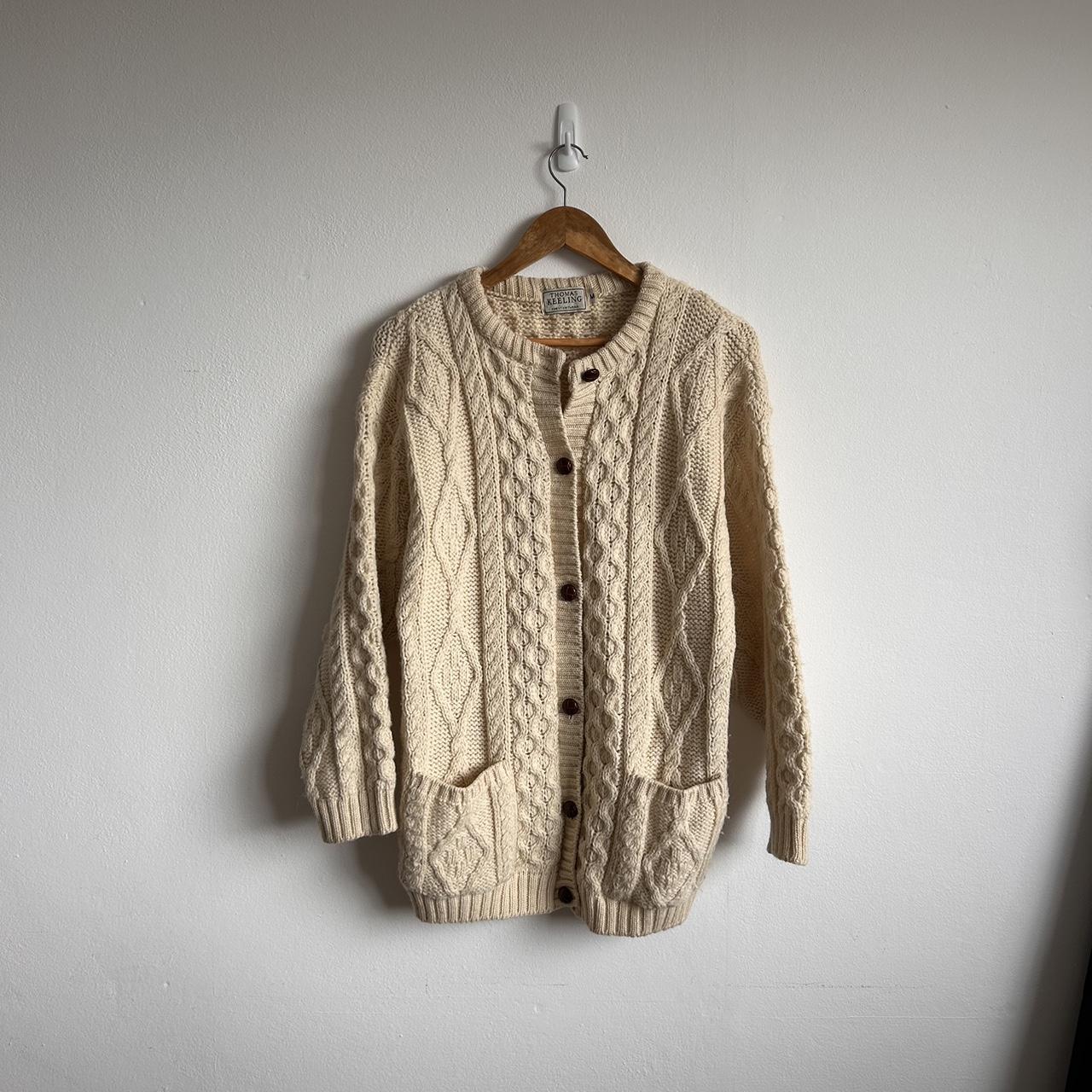 Vintage cosy knitted cream cardigan. Bought second... - Depop