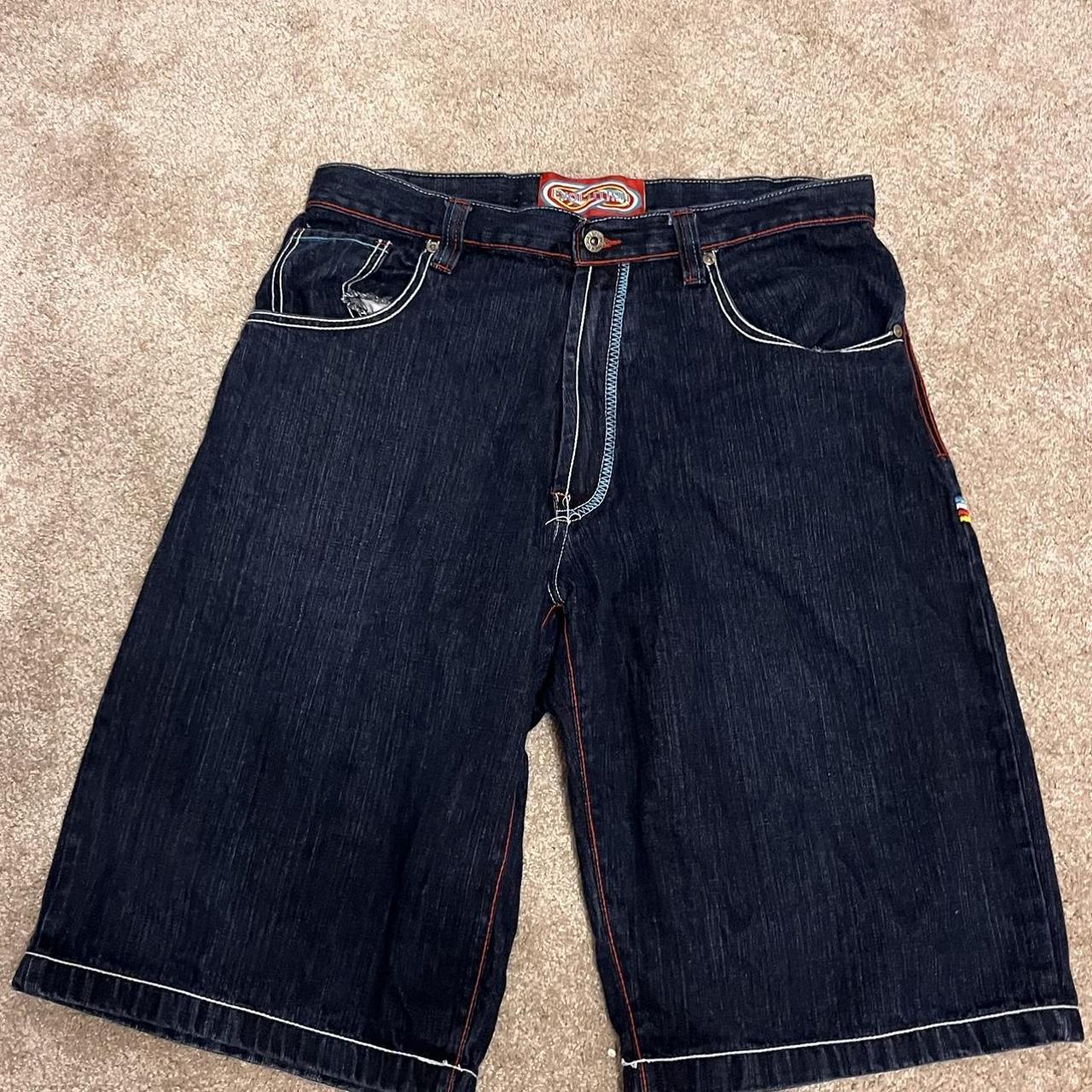 Used Evolution in design jorts, size 36, 100% Cotton - Depop