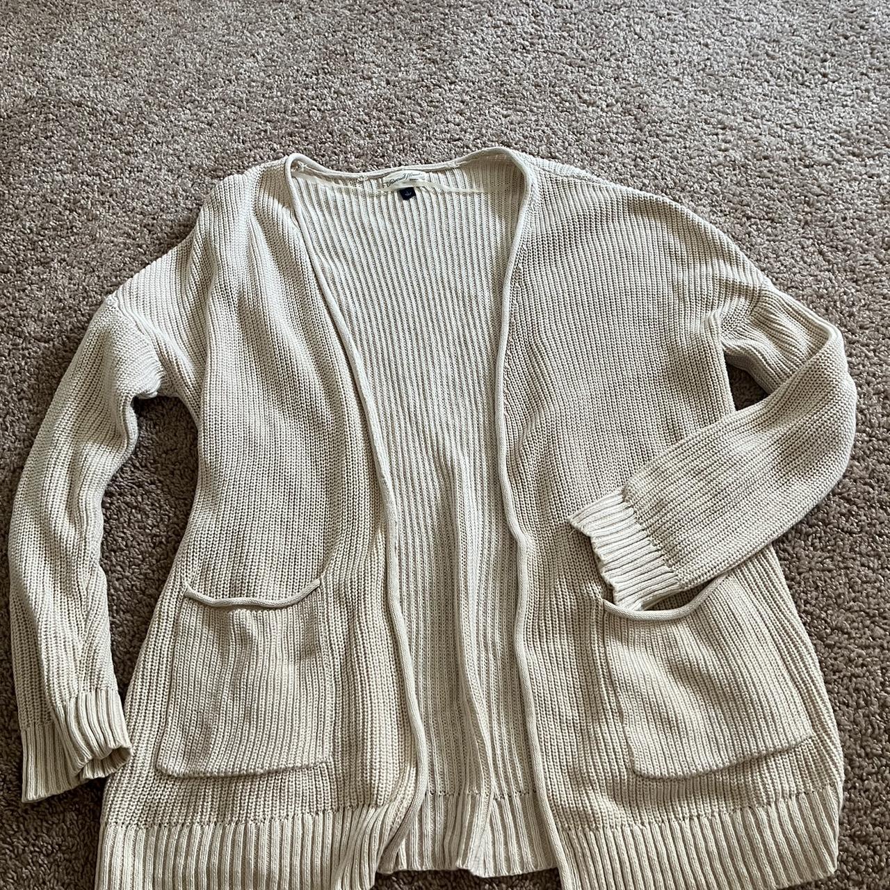 Universal thread over sized knit cream cardigan.... - Depop