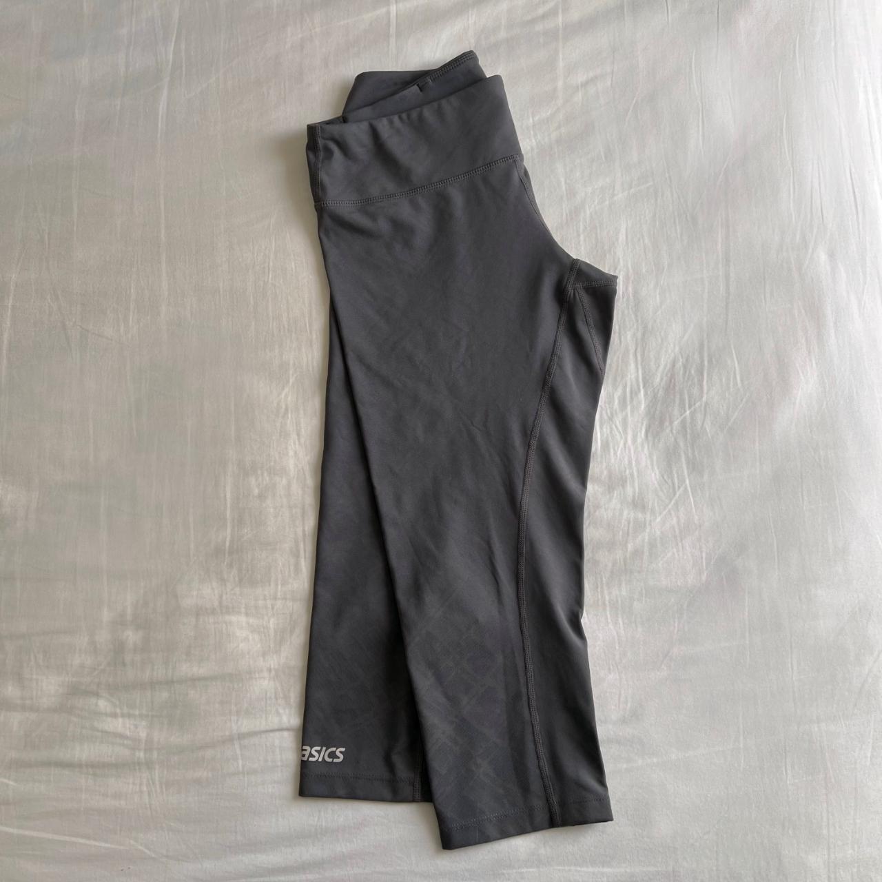 grey Asics workout capri leggings with subtle... - Depop