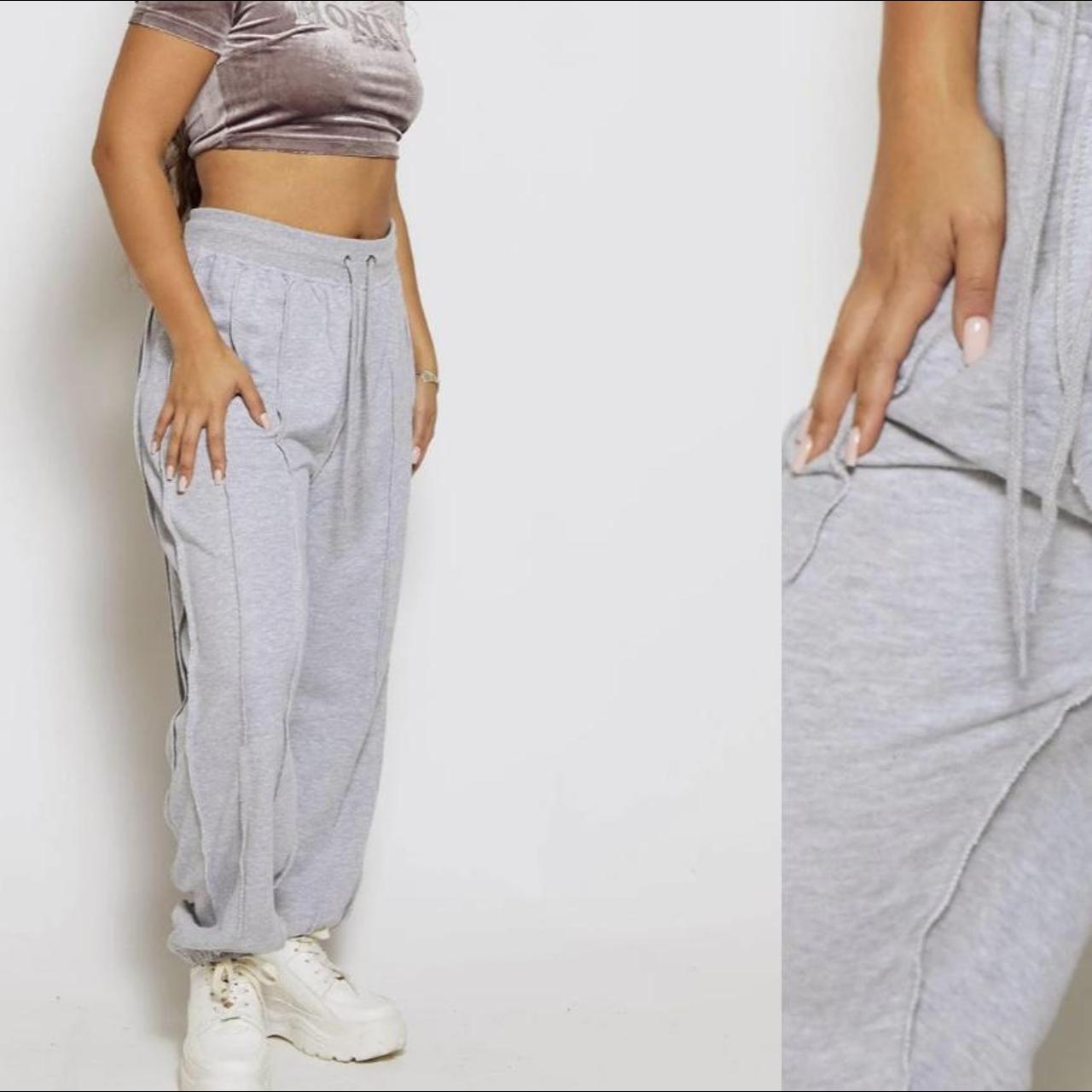 I Saw It First grey trackies with seam detail Size... - Depop