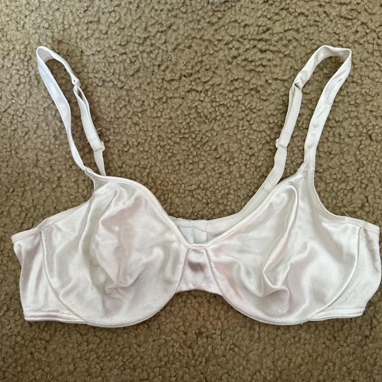 Vintage white silk bra size 38B - Depop