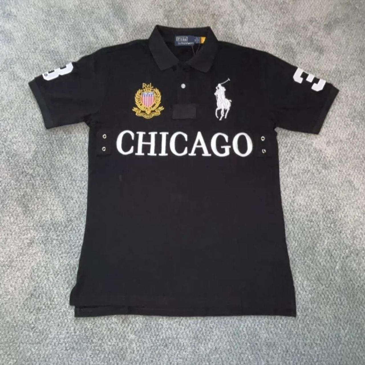 Black chicago polo shirt | Depop