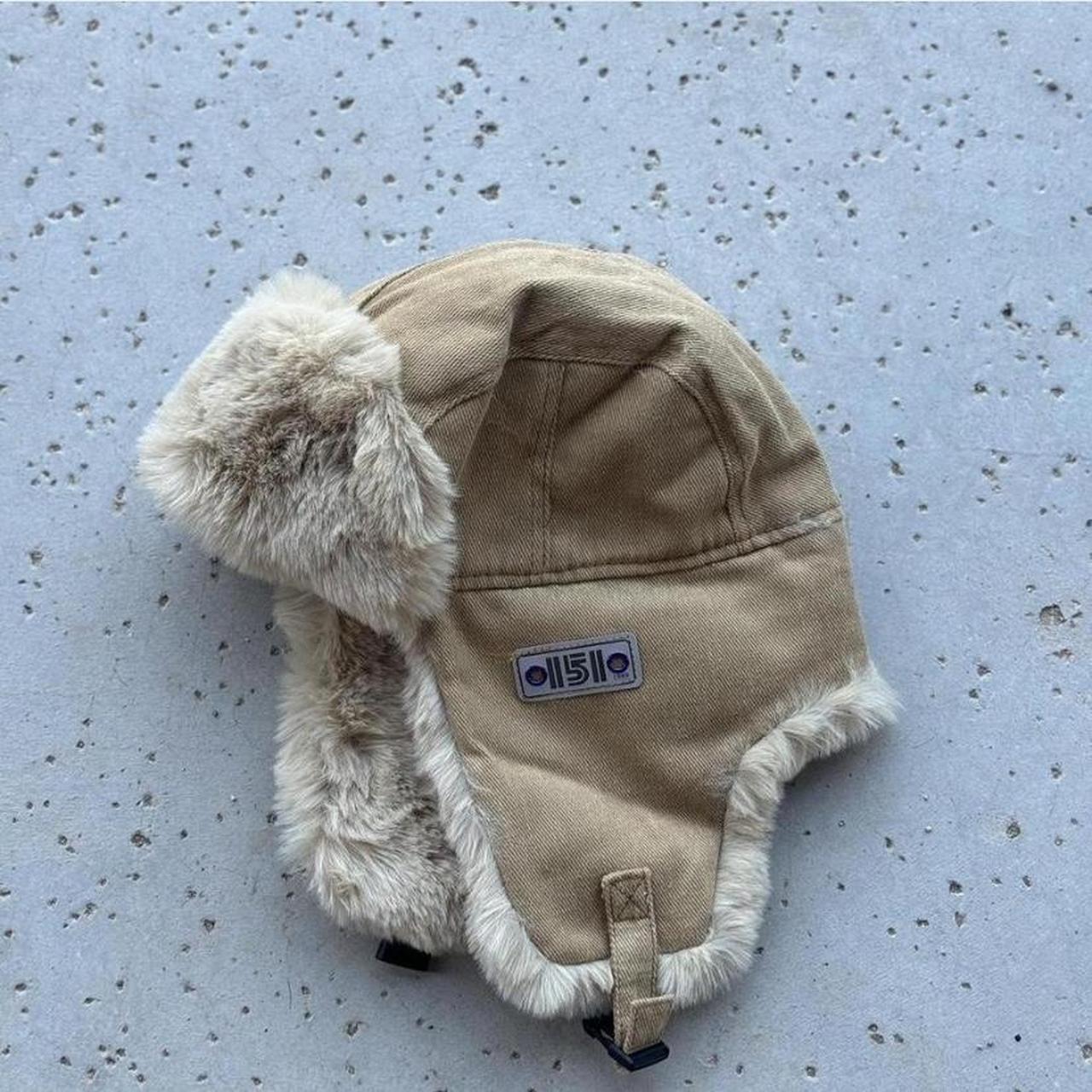 vintage y2k style tan fur winter ushanka russian... - Depop