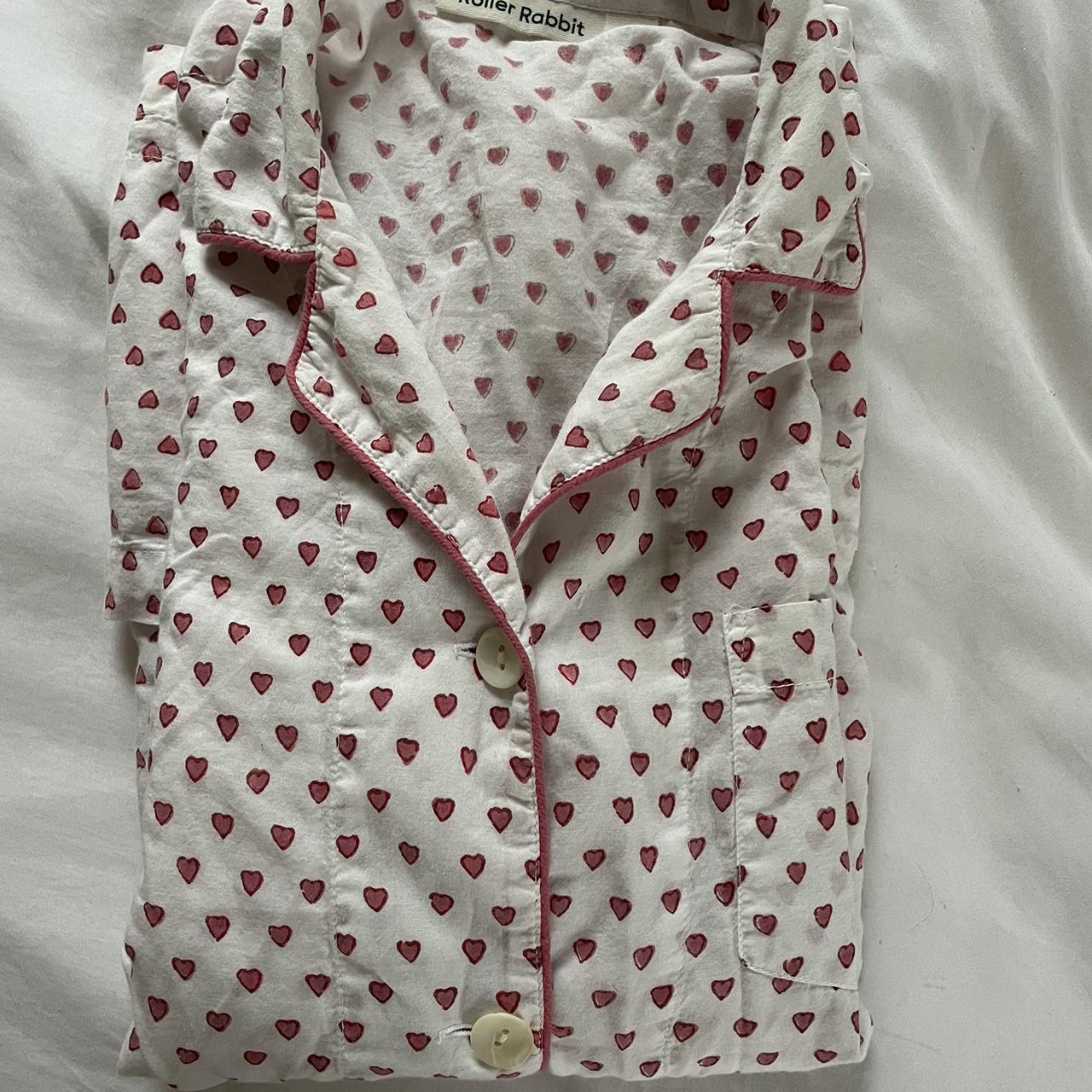 Xs roller rabbit pink and hearts pajama top Perfect... - Depop