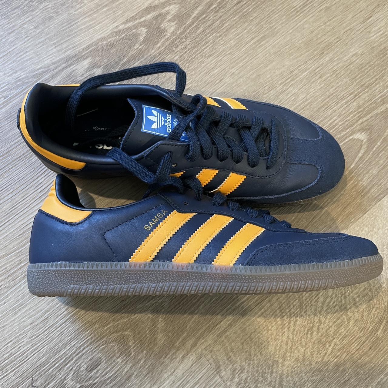 Adidas Samba OG Collegiate Navy Gold - Depop