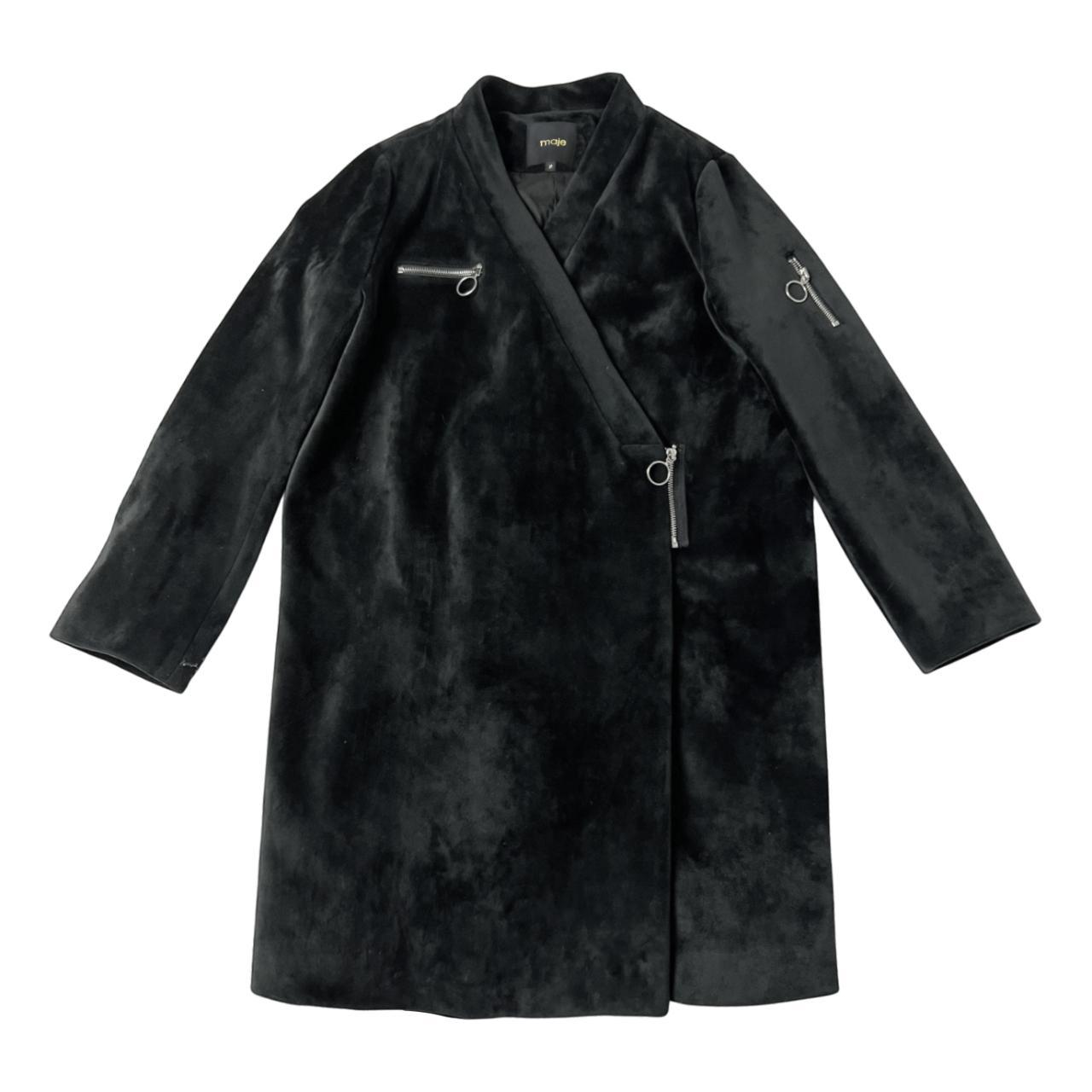 Maje soft velvet wrap coat in great condition, no... | Depop