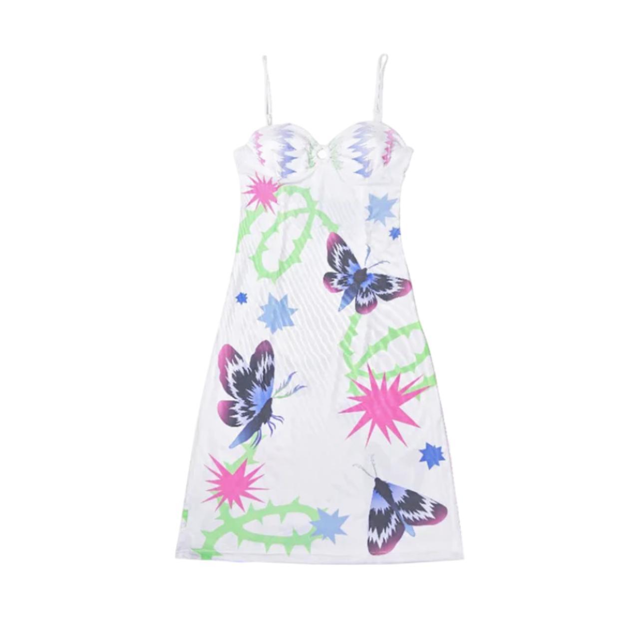 dreamcore mesh overlay slip dress designer... | Depop