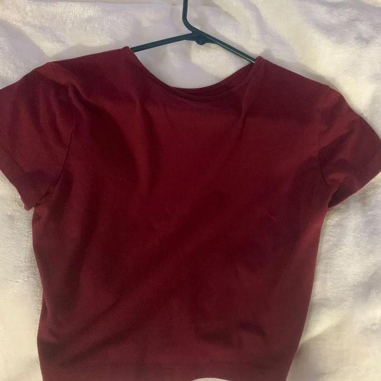 Small maroon target crop top, has been worn few times - Depop