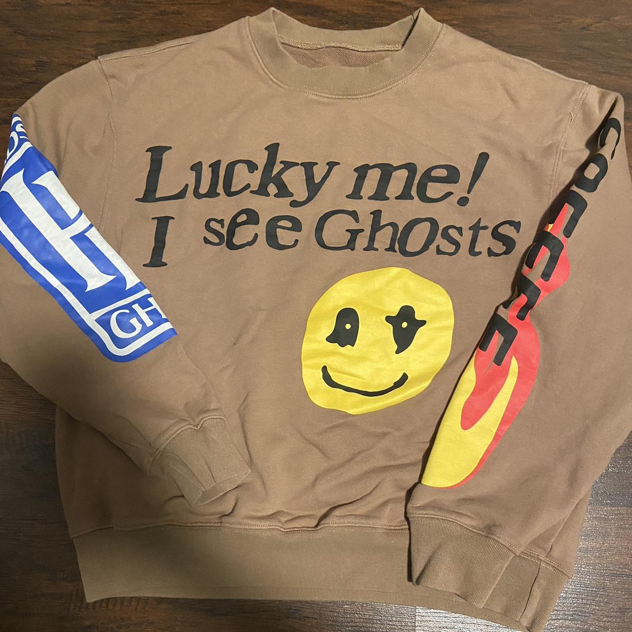 Kanye West Hoodies Lucky Me I See Ghost Sweatshirt... - Depop