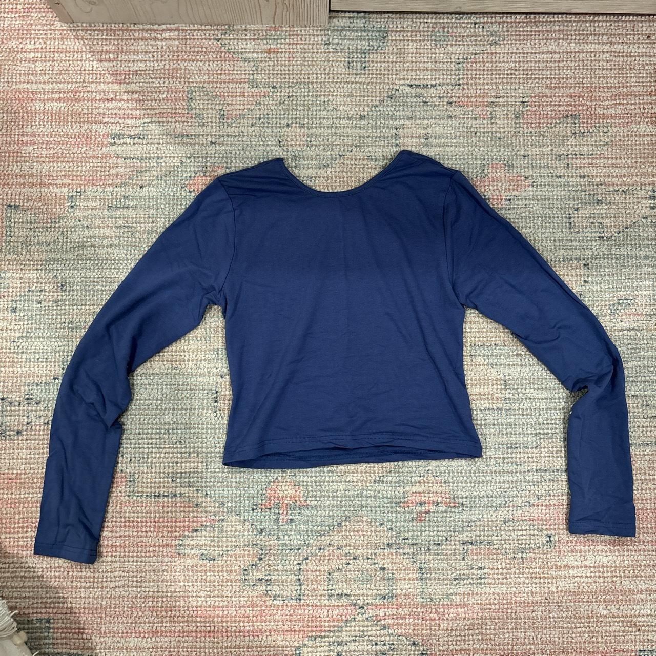 Cut out back blue Edikted top. Dark blue never worn... - Depop