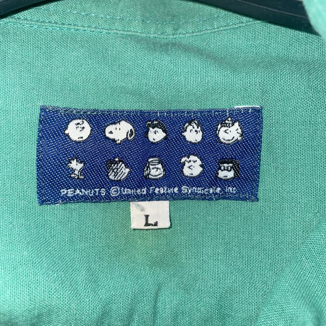 Large green Peanuts button-up shirts. - Depop