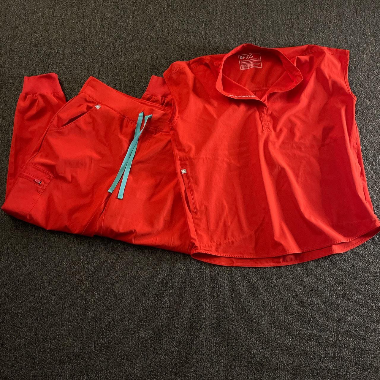 FIGS womens red scrub set. Zamora joggers size... - Depop