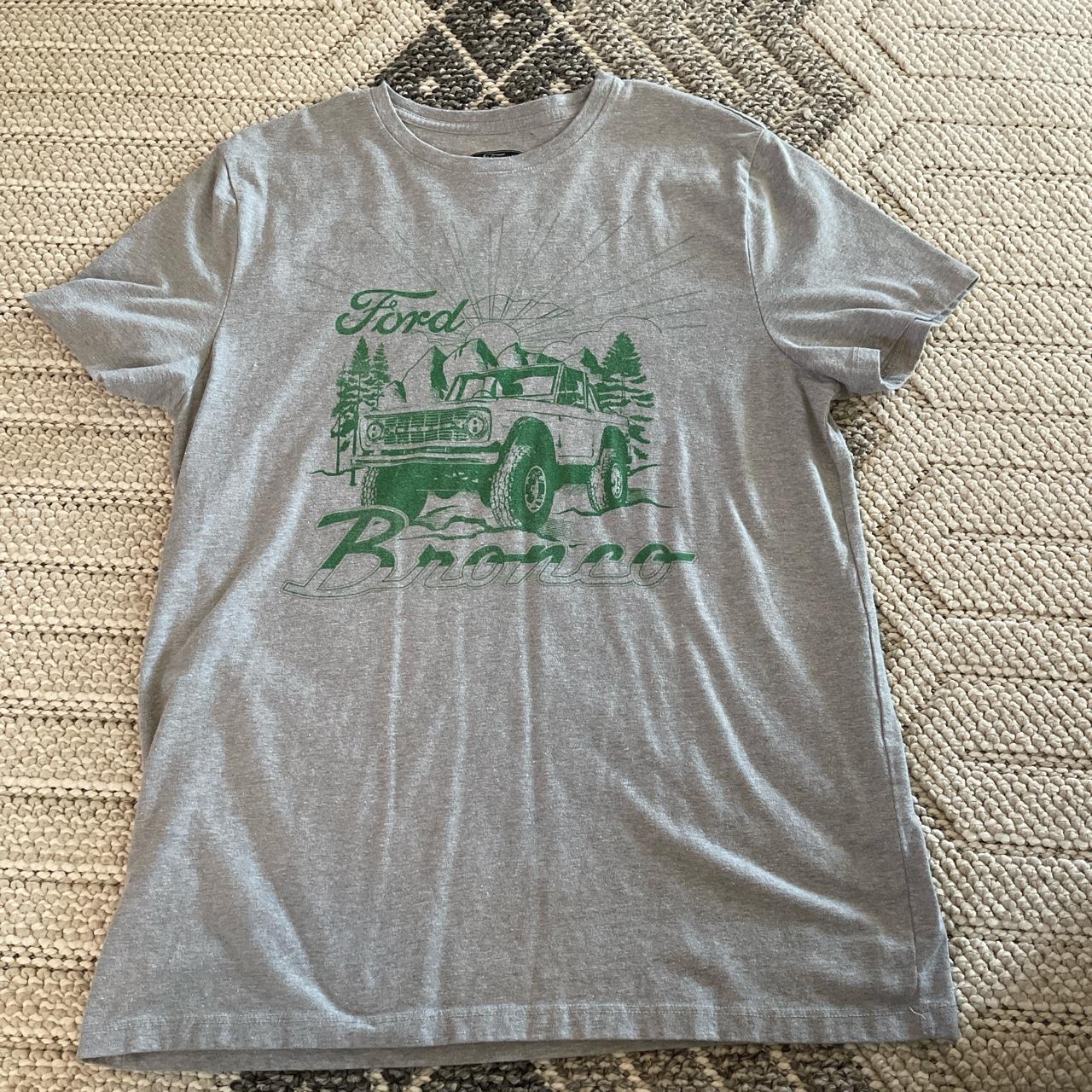 Medium grey and green ford bronco t shirt. - Depop