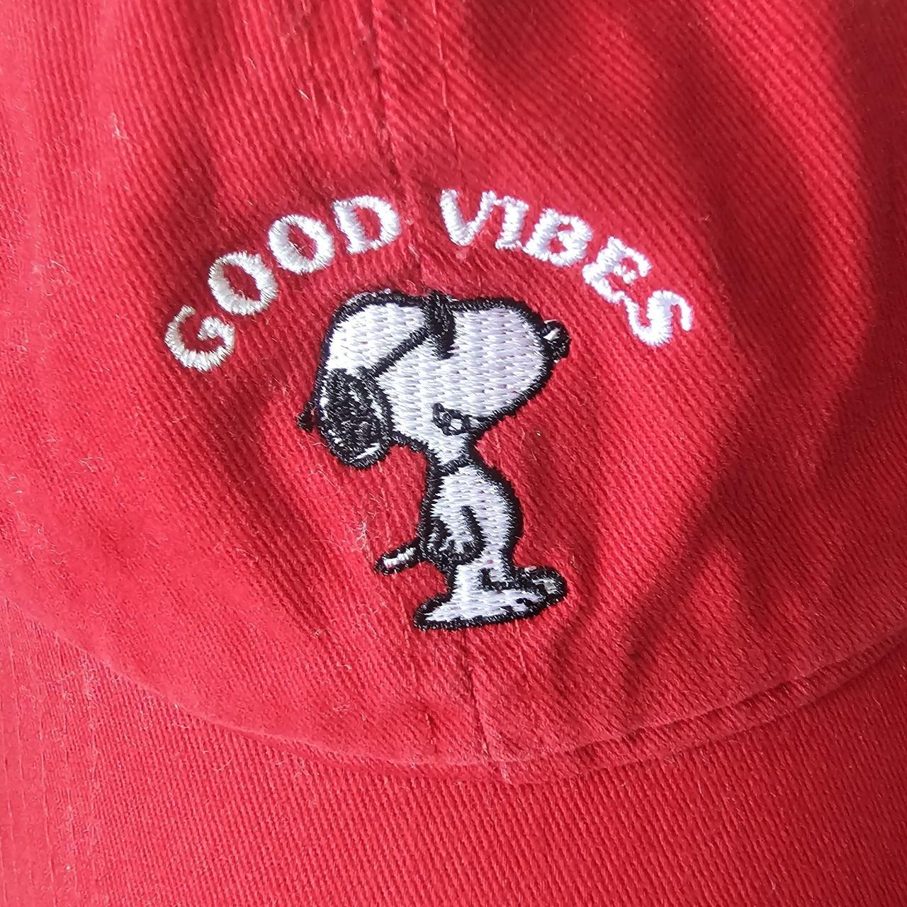 Peanuts Snoopy "Good Vibes" Embroidered Low Profile... - Depop