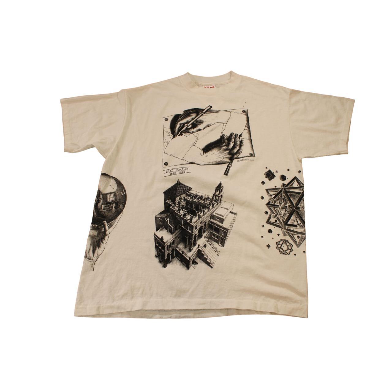 Vintage 90's Softee M.C. Escher Artist Sketchings... - Depop