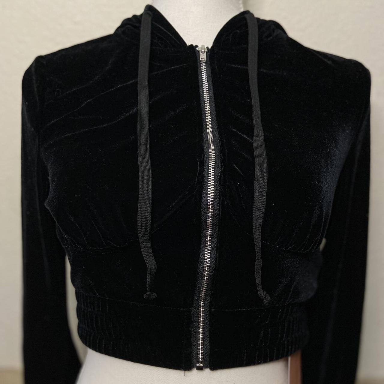 NWT SHEIN SXY Zip Up Crop Velvet Jacket - Depop