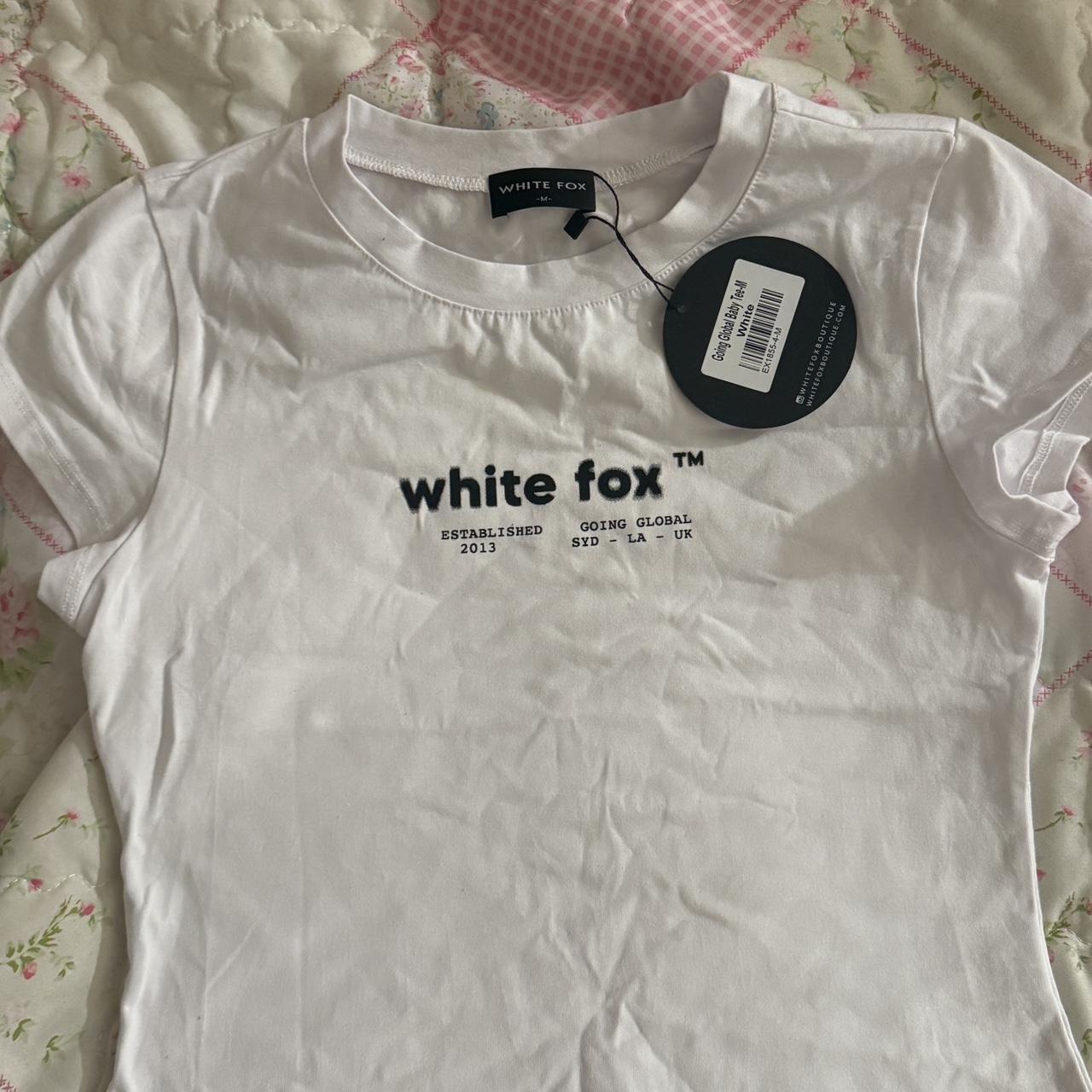 White Fox crop top size medium | Depop