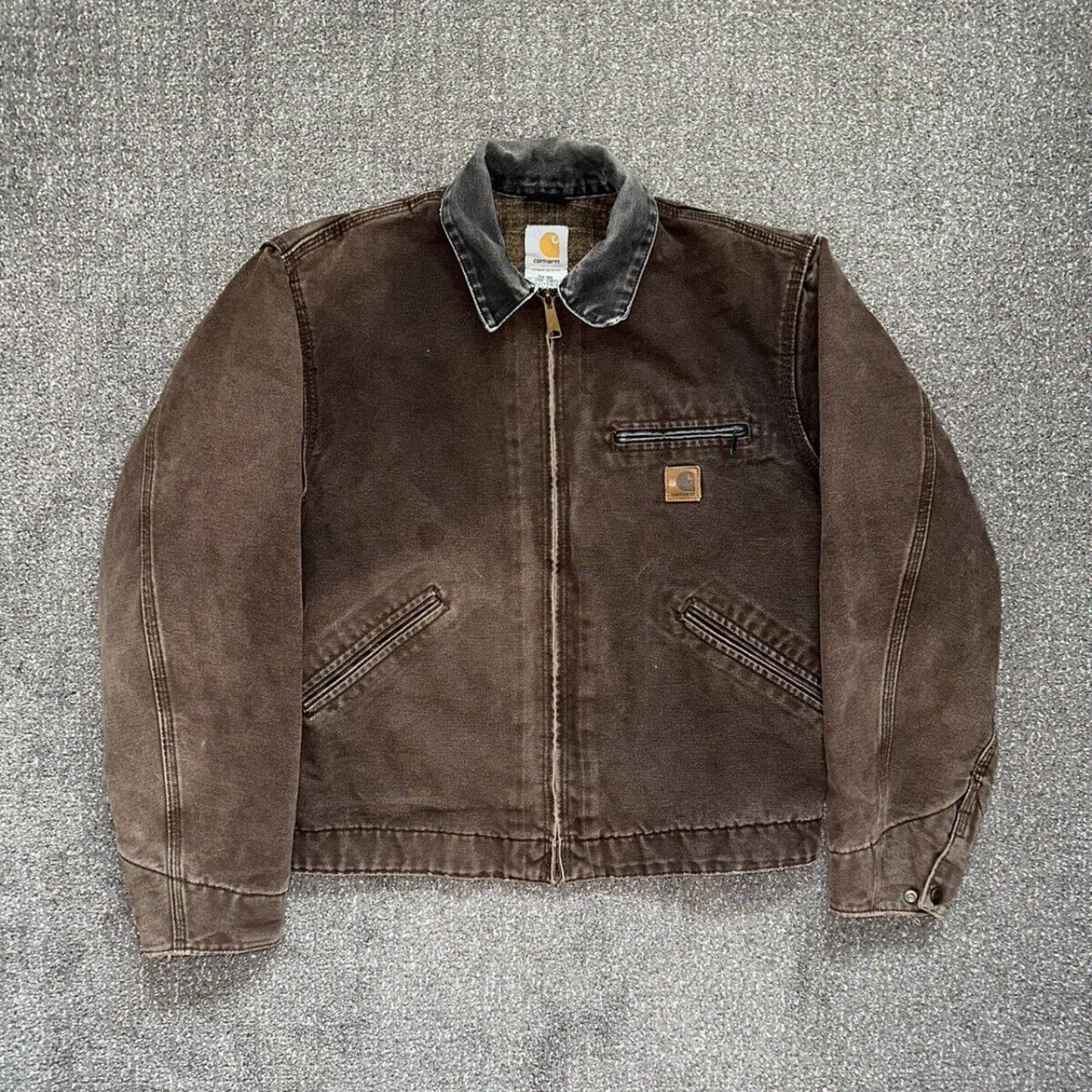 VTG M CARHARTT DETROIT BLANKET LINED JACKET J97 DKB... - Depop