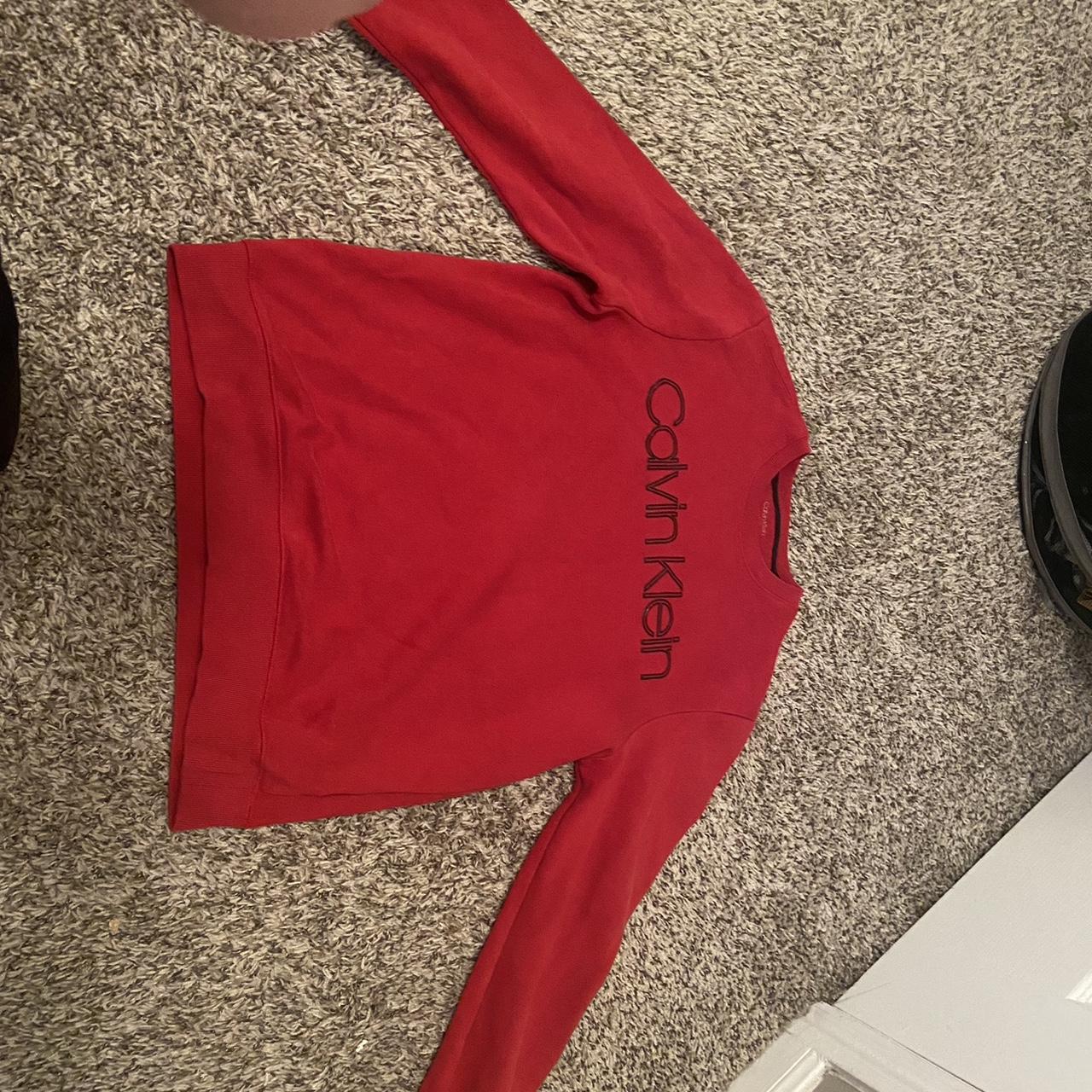 red calvin klein sweater - Depop