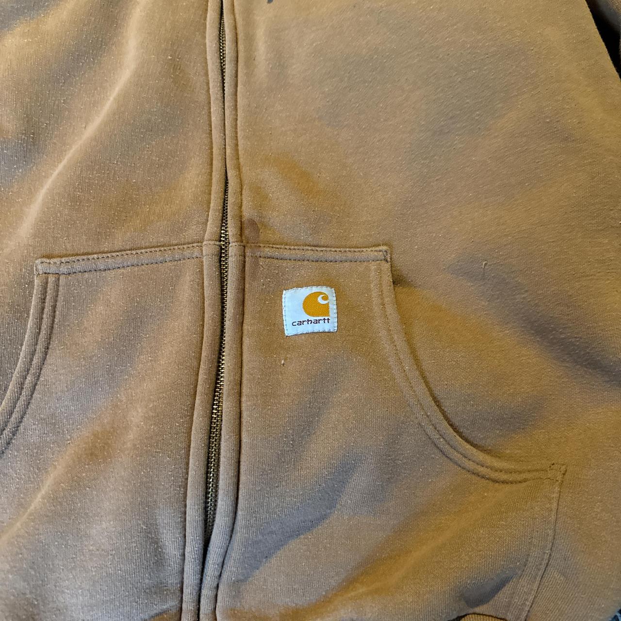 Carhartt full zip jacket brown Size medium - Depop