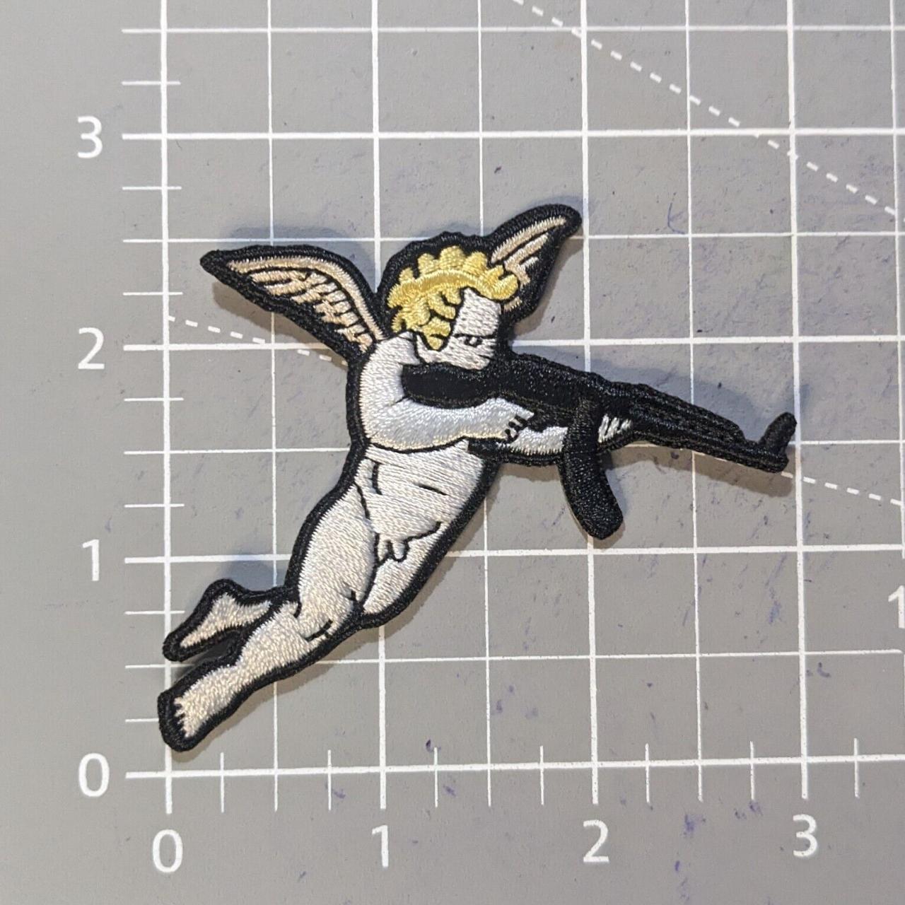 Guardian Angel With Assault Rifle Patch 3x2.75"... - Depop