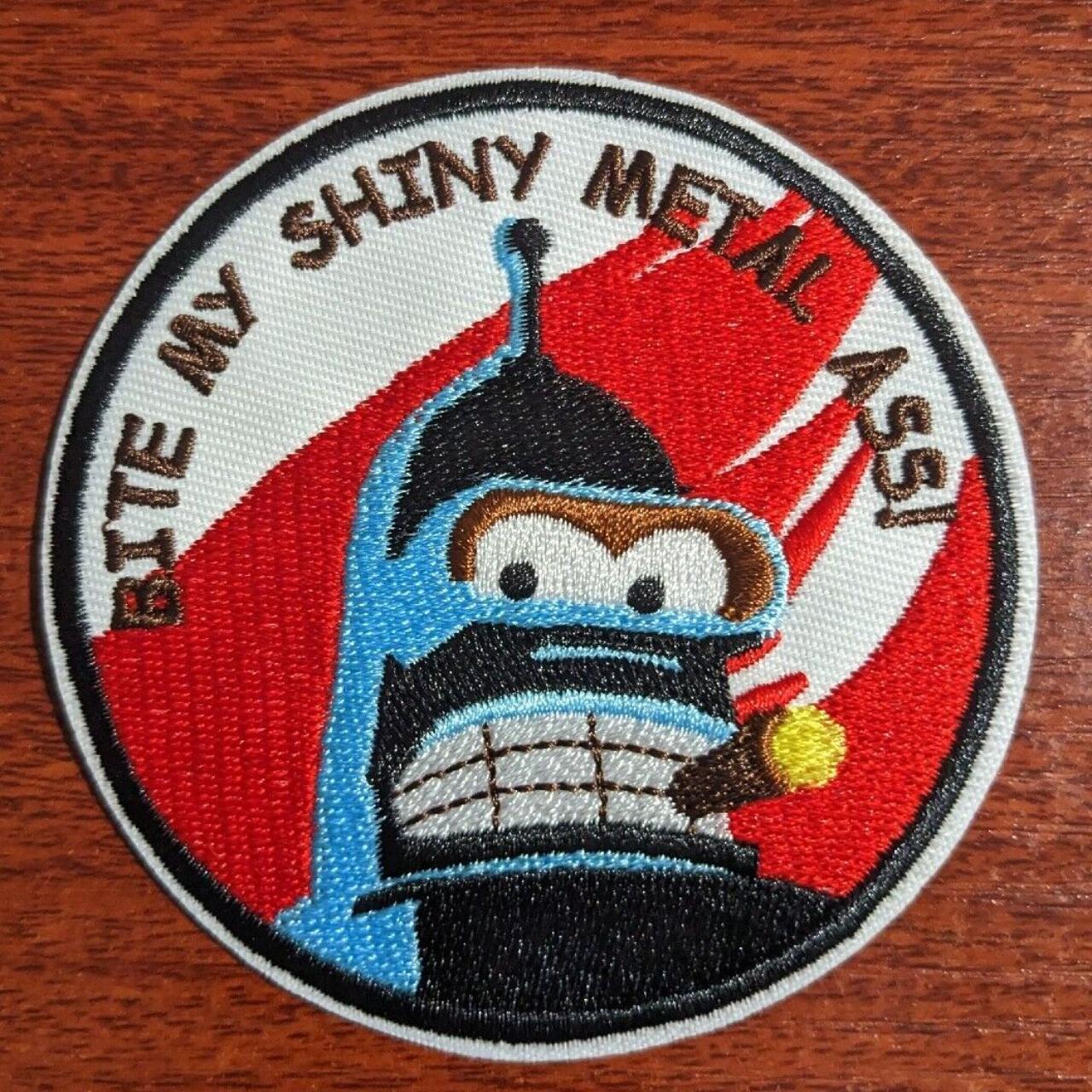 Bite My Shiny Metal Ass Futurama Patch Bender Punk... - Depop
