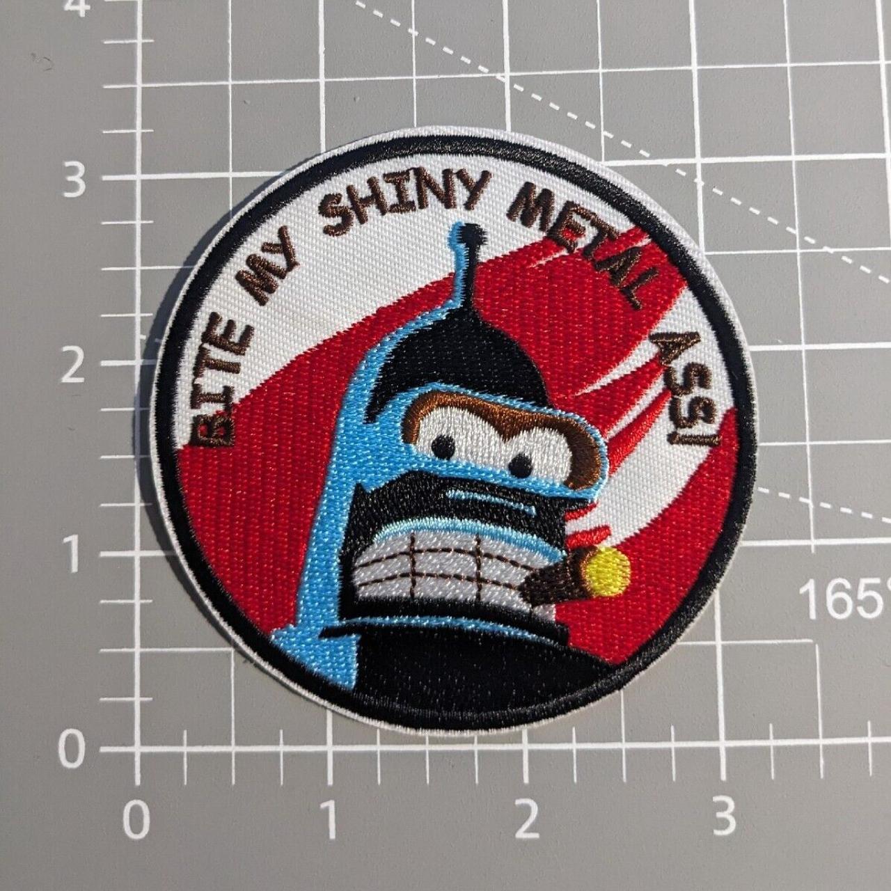 Bite My Shiny Metal Ass Futurama Patch Bender Punk... - Depop