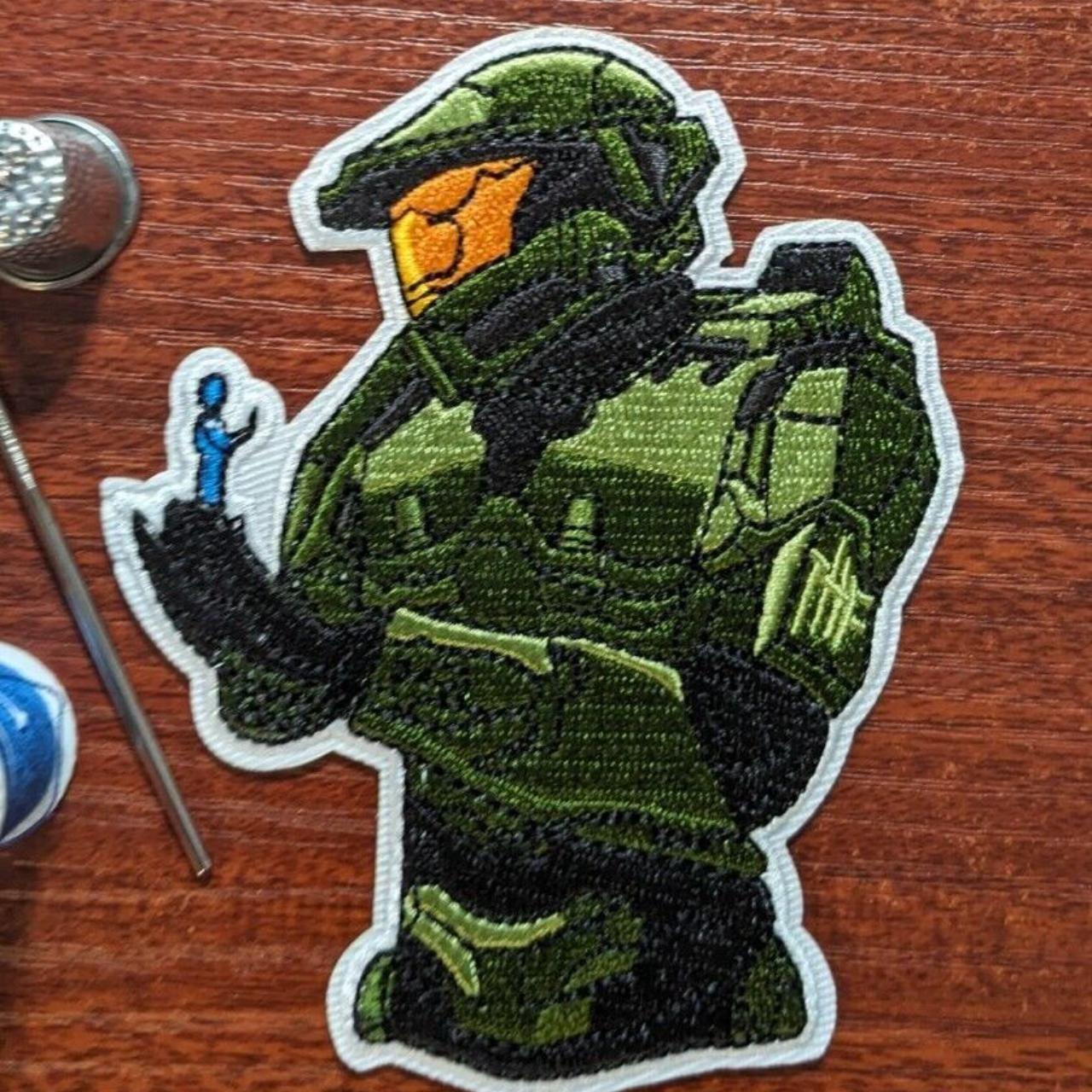 Halo Patch 4x3.5" Master Chief With Cortana... - Depop