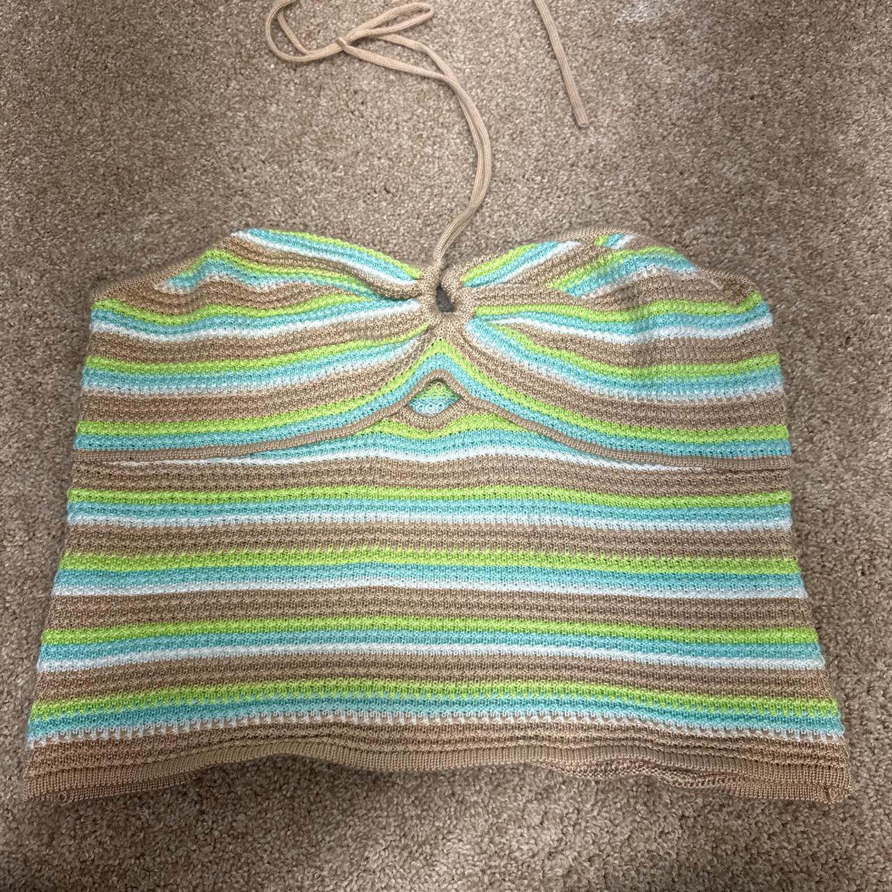 Cropped crochet Bando top size large | Depop