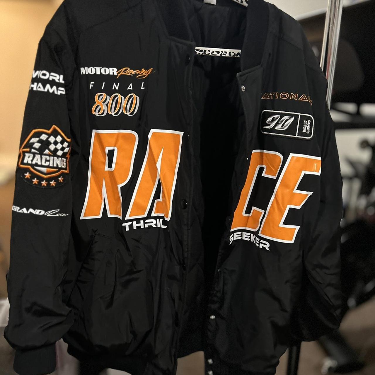 Black Racing Jacket - Depop