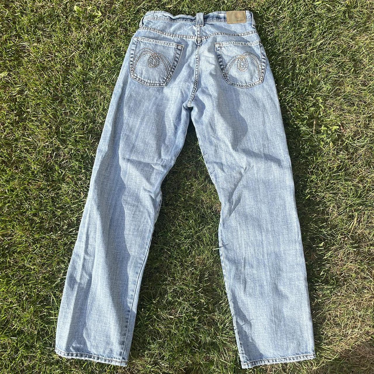 Wide Leg Flare Mavi Light Wash Blue Denim Jeans w/... - Depop