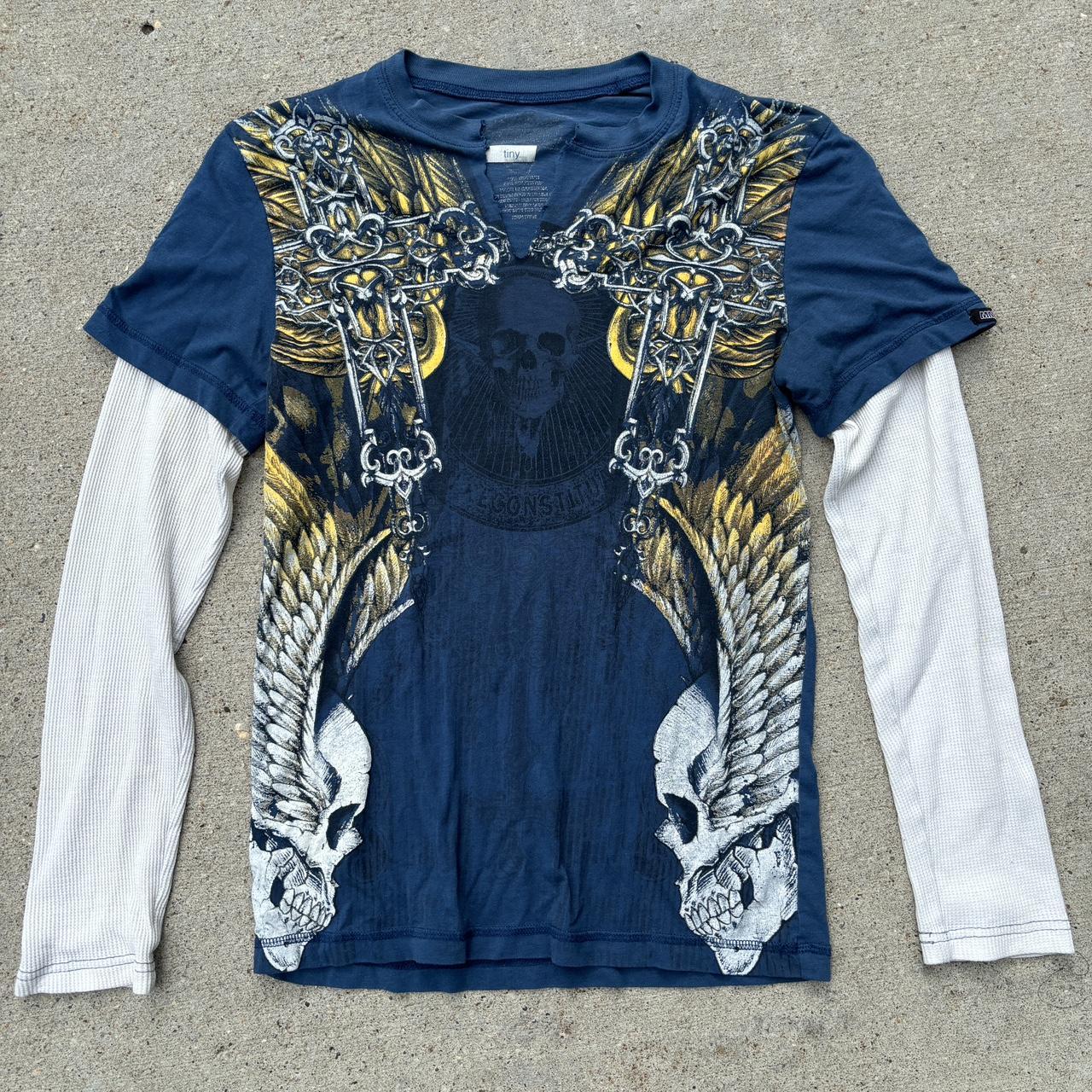 affliction mma styled t shirt size small - Depop