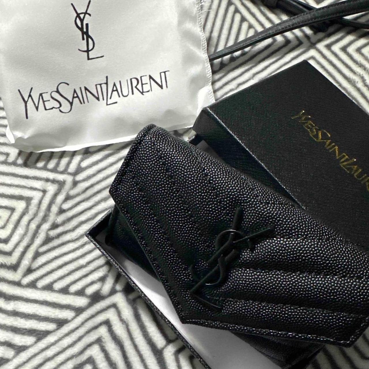 Black YSL Monogram wallet w... | Depop