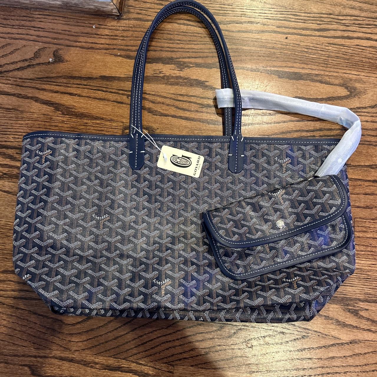 Goyard Navy Tote Bag about 11 inches long great... - Depop