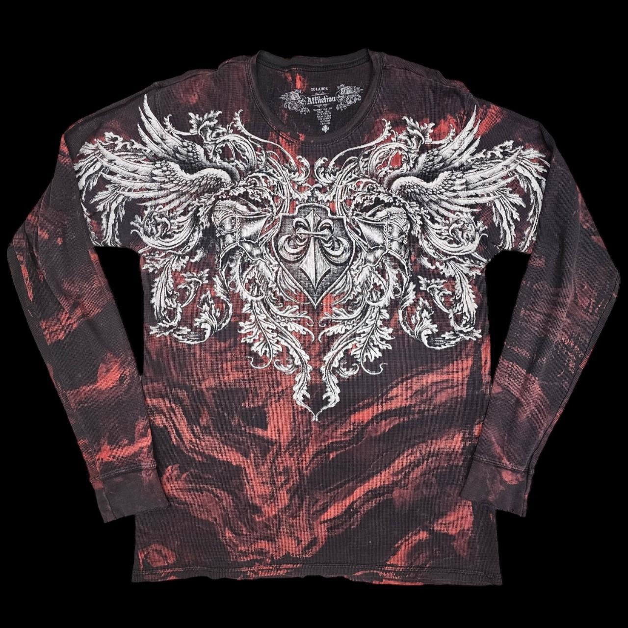 Crazy Affliction Sematary Worn Thermal Good... - Depop