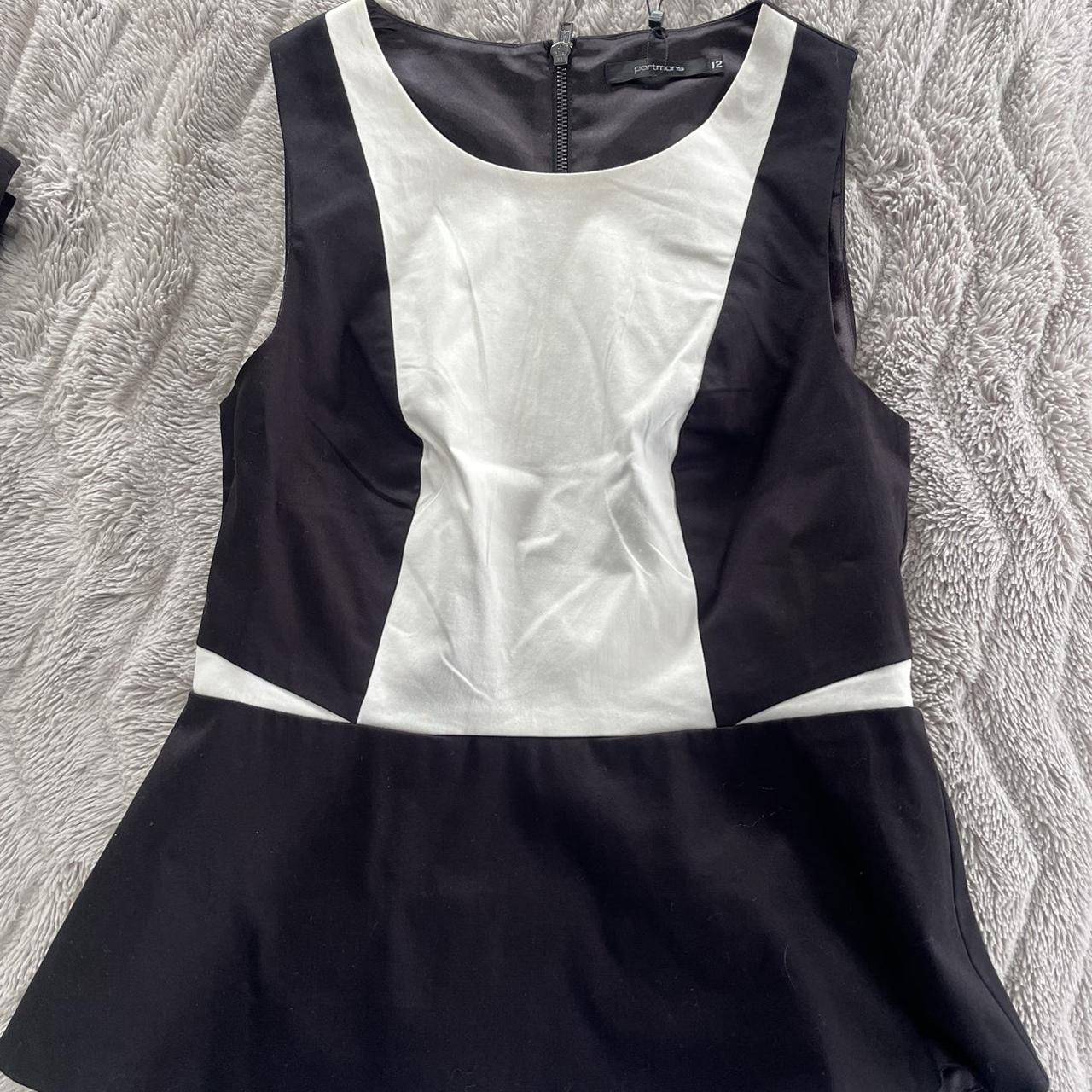 Size 12, portmans black and white top, never worn... - Depop