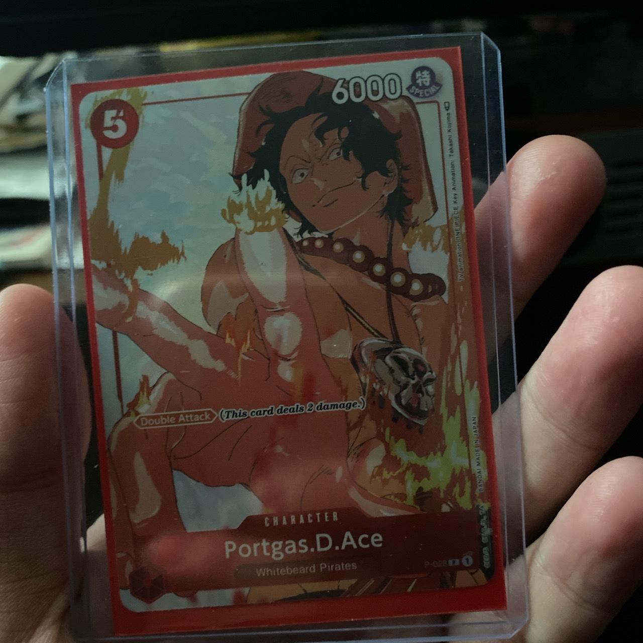 Portgas D. Ace one piece card holographic p -028... - Depop