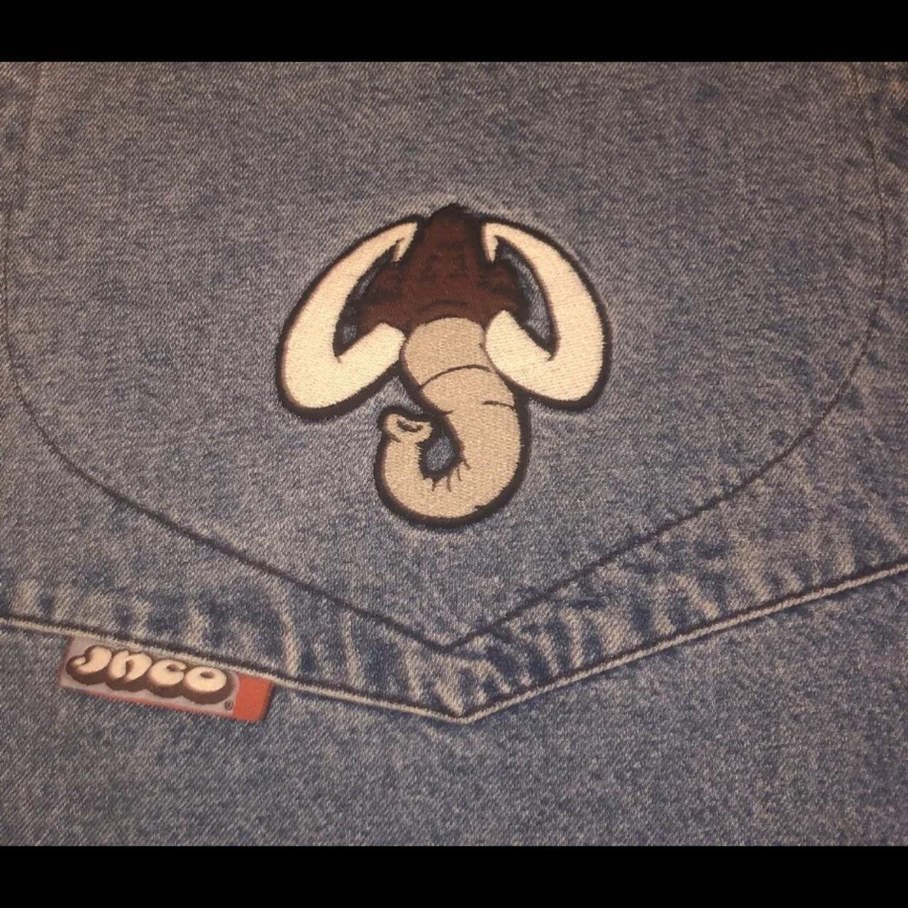 Vintage JNCO MAMMOTH HUGE Deep Pocket Blue Jeans 40... - Depop