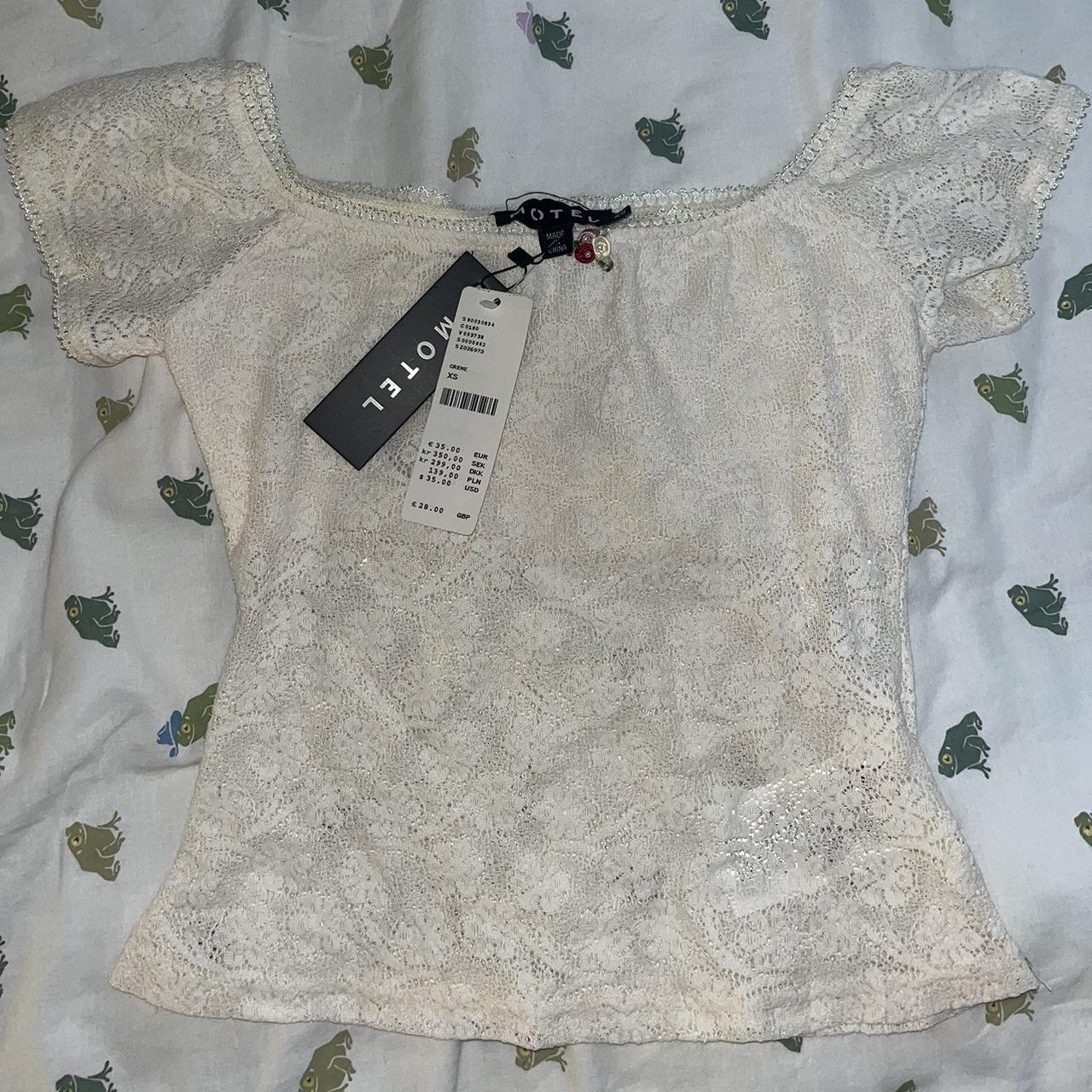 Motel Rocks white lace top, brand new with tags,... - Depop