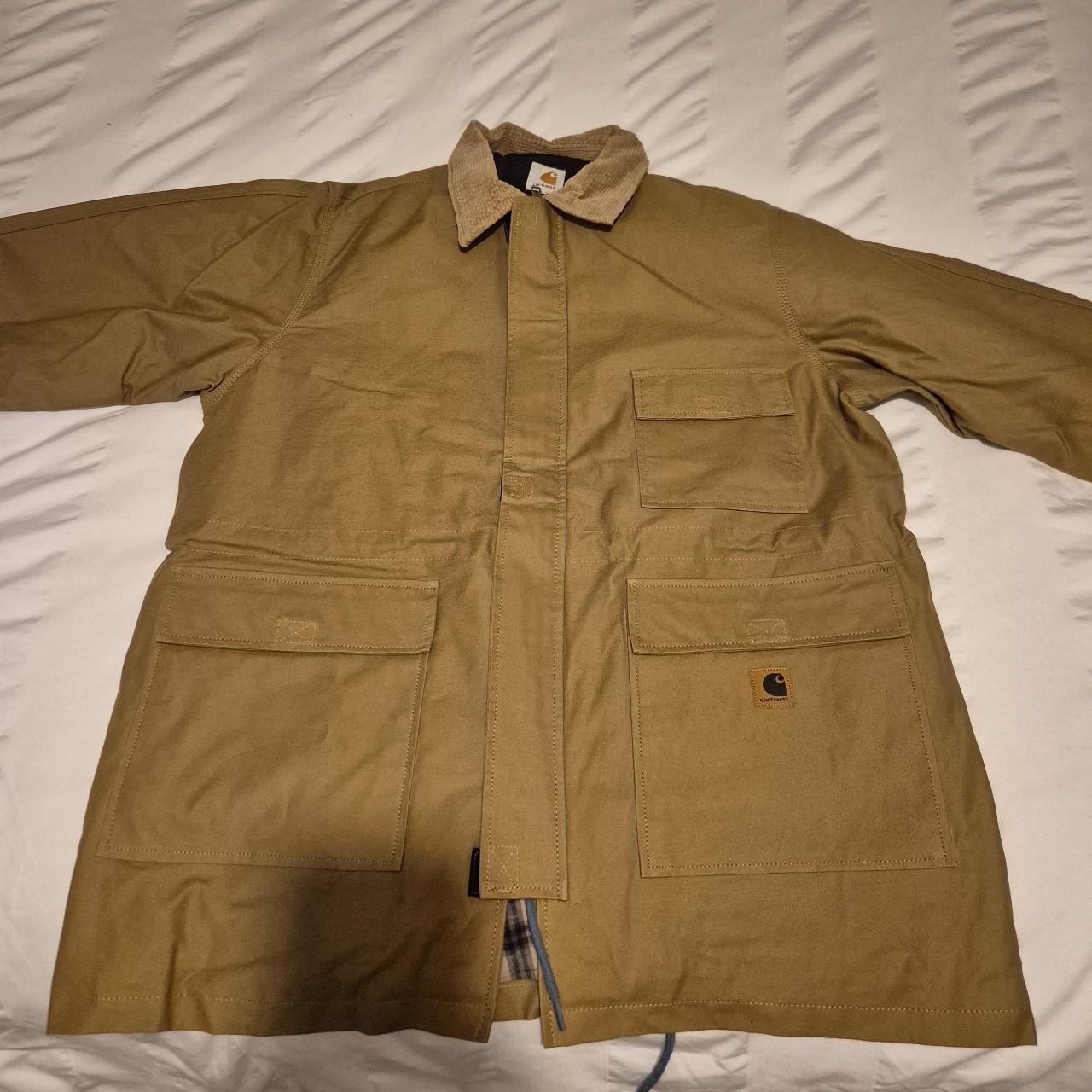 Carhartt rework jacket with corduroy collar, tan.... | Depop