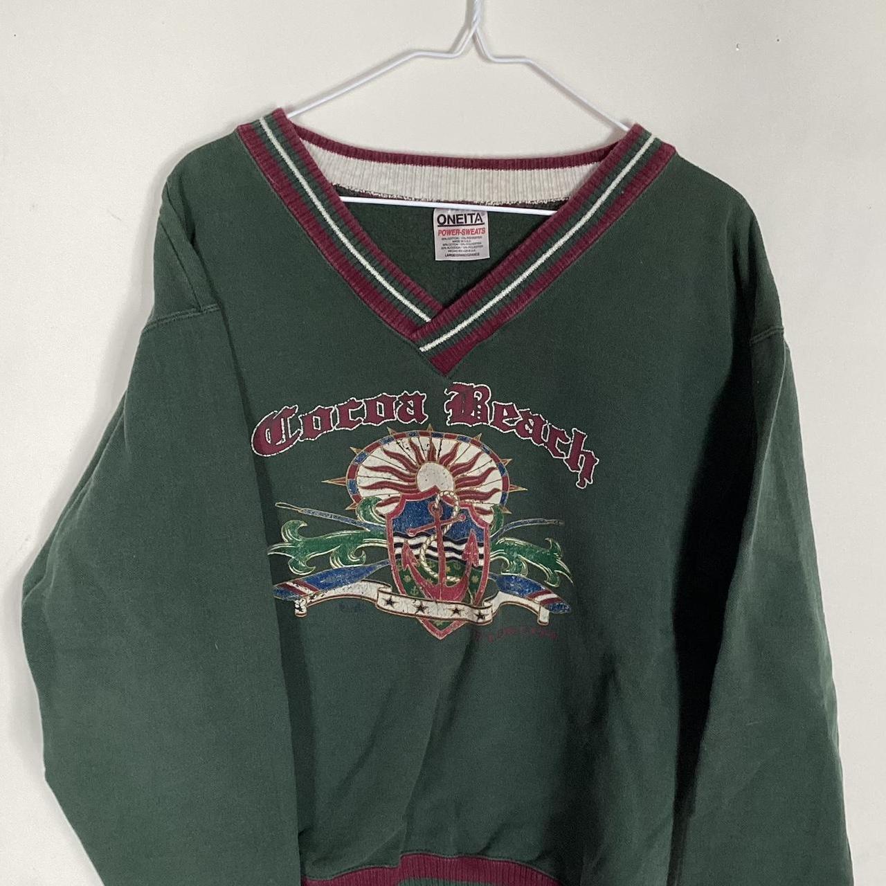 VTG ONEITA COCOA BEACH PULLOVER SWEATSHIRT SZ L - Depop