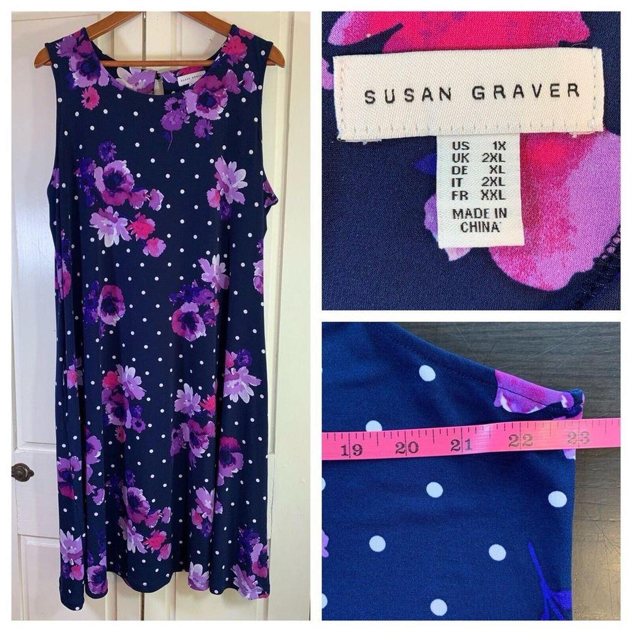 Susan Graver Liquid Knit Dress Womens 1x Purple Depop