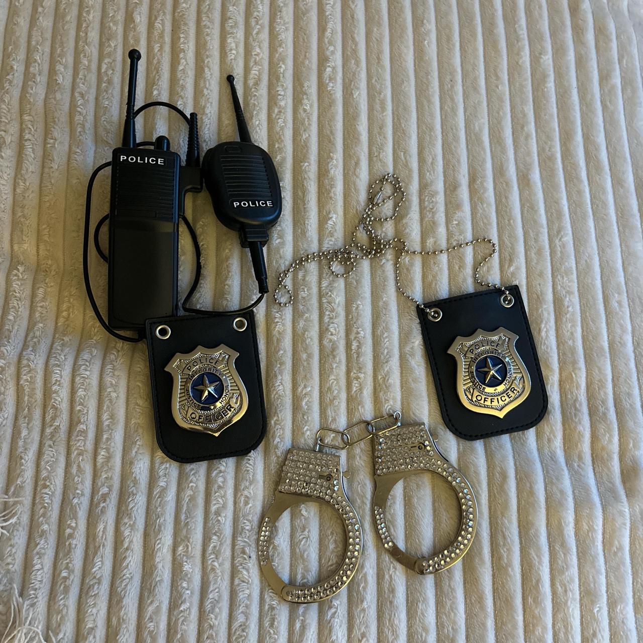 Police costume set - includes badge, walkie talkie,... | Depop