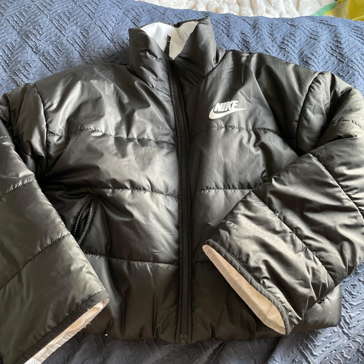 oversized, reversible nike puffer jacket, very warm - Depop