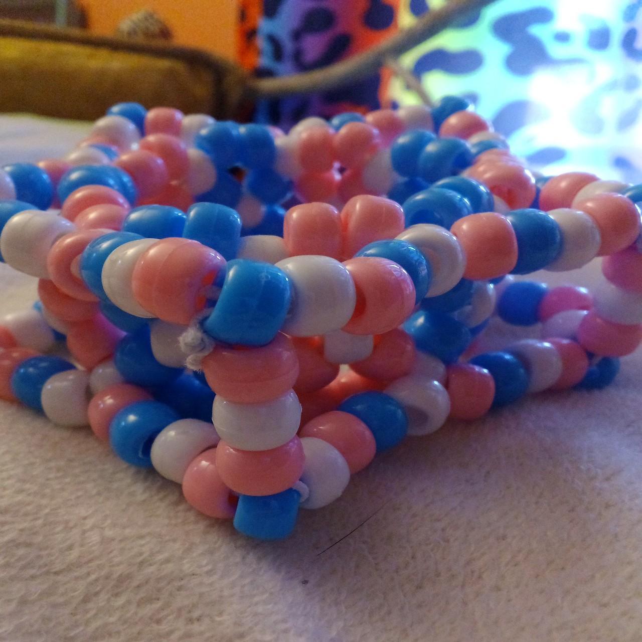 subtle trans pride 3d star kandi cuff! it's the... - Depop