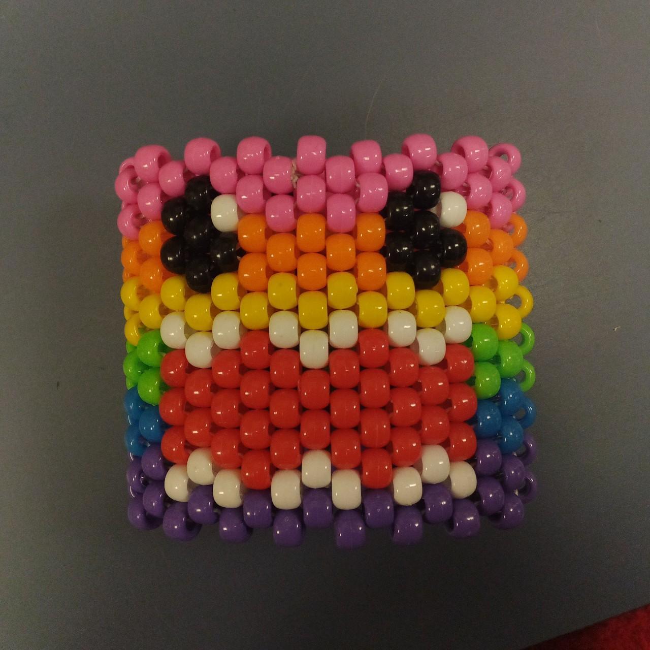 rainbow domo kandi cuff! ^_^ pattern credit:... - Depop