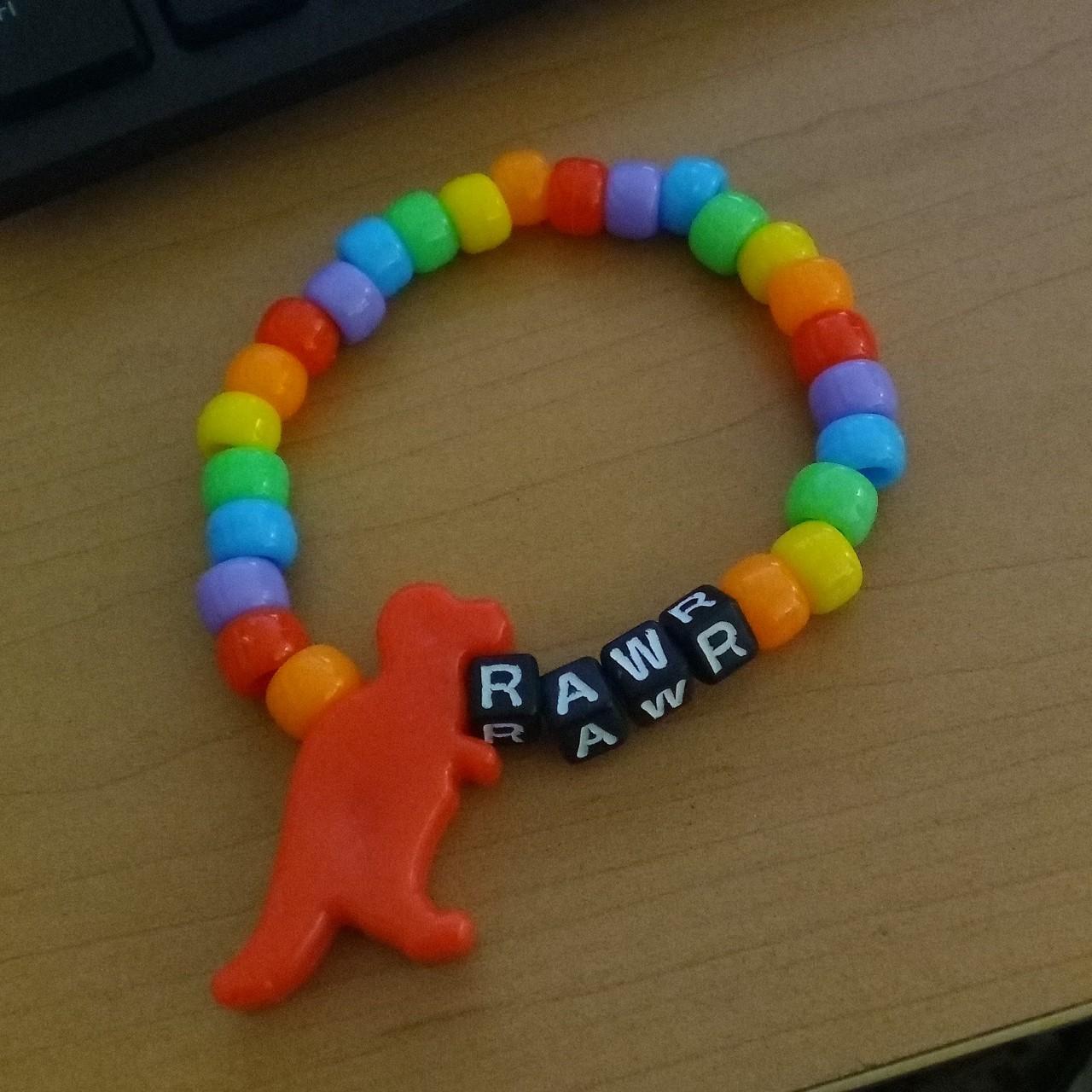 "rawr" rainbow dinosaur kandi single!