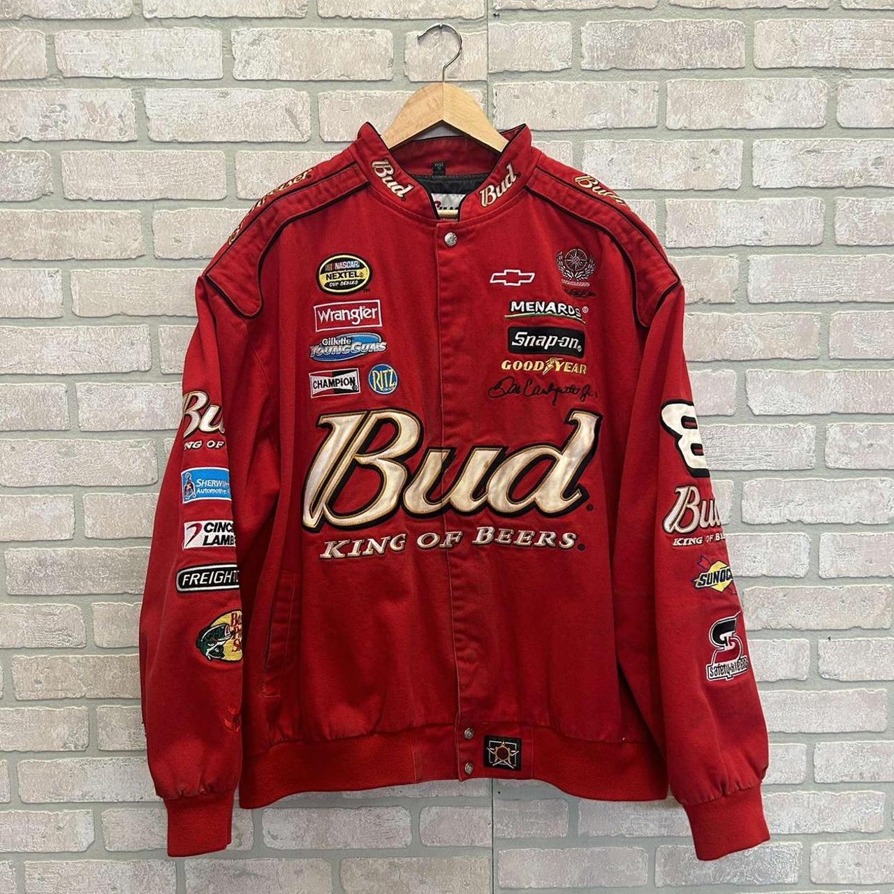 Vintage 90s Budweiser Nascar Jacket sz 3x, fits 2x - Depop