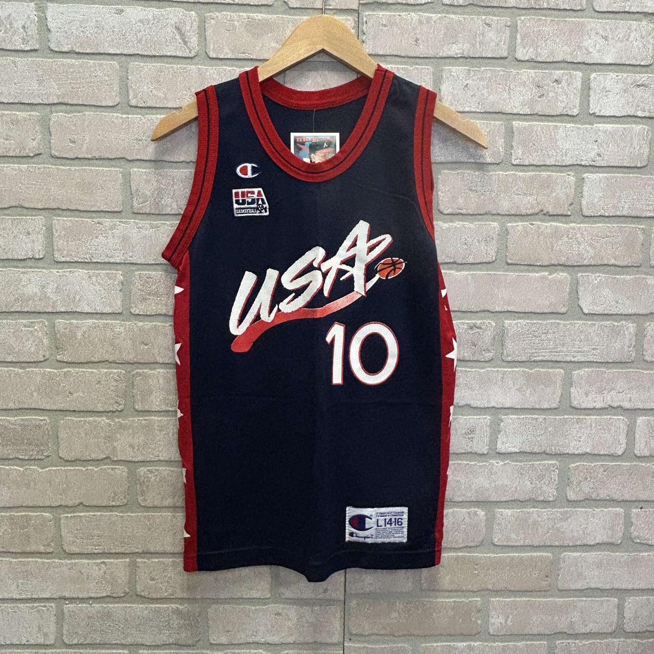 Vintage USA basketball Jersey #10 Miller Size L - Depop